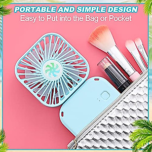 6 Pack Necklace Fans Portable Neck Hanging Fan Mini Fan Handheld Hand Held Fan for Cooling Small Personal Hands Free Fan USB Rechargeable Battery 3 Speed Air Circulatory Fan (Blue, Pink, White)