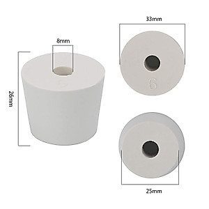 Enjoyist 10-Pack Drilled Natural Rubber Stopper #6