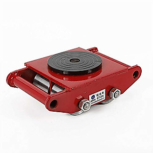 Machinery Mover Dolly Skate Roller Industrial Machine with Steel Rollers Cap 360 Degree Rotation (6T 13200LBS, Red, Steel Rollers)