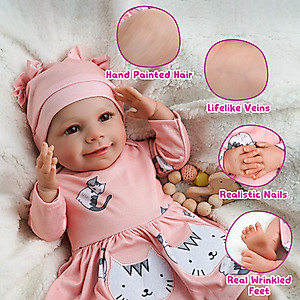 BABESIDE Lifelike Reborn Baby Dolls - 20Inch Soft Vinyl Handmade Realistic Baby Dolls Adorable Smiling Lifelike Newborn Dolls for Girls, Safe for Kids Age 3+