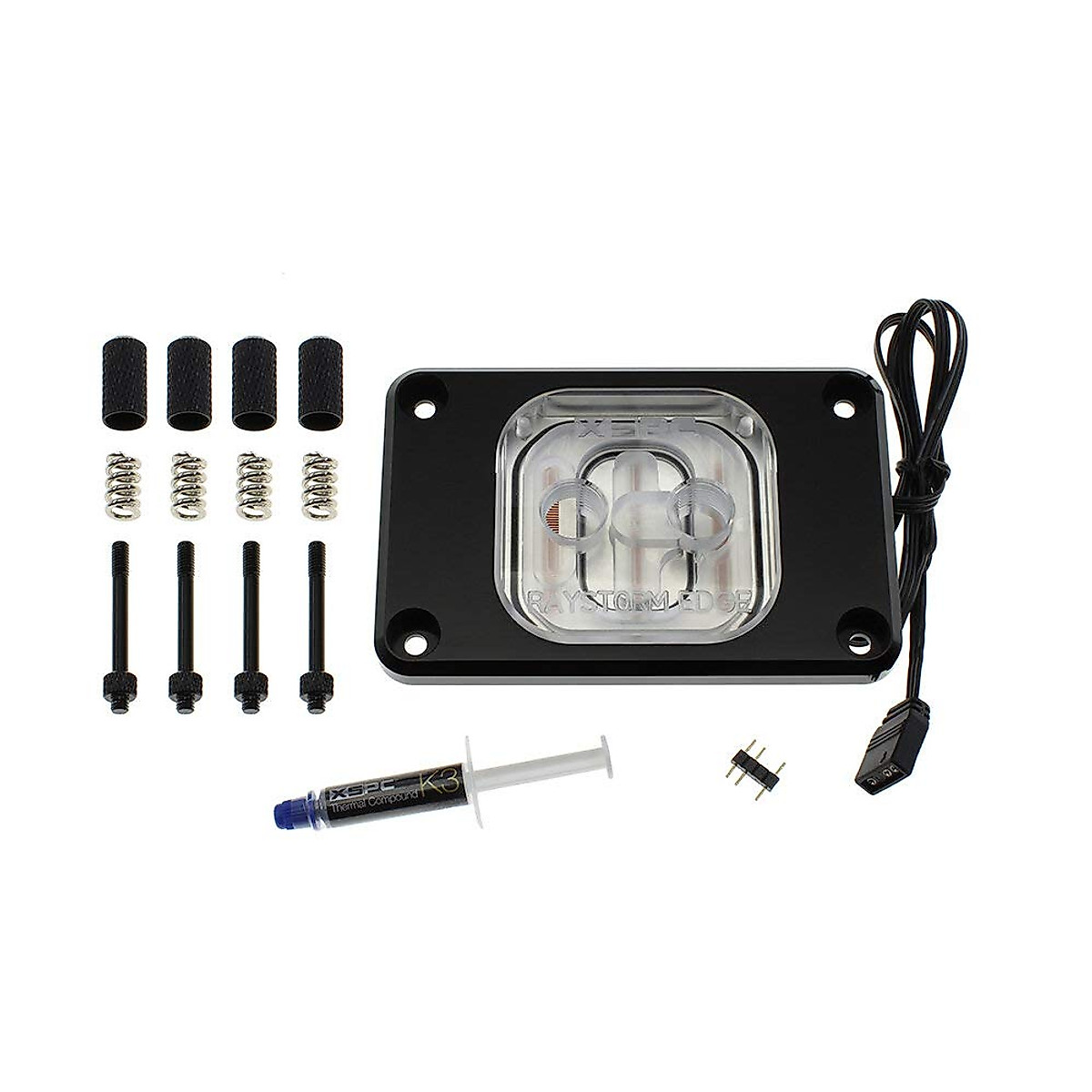 XSPC RayStorm Edge CPU Water Block, AMD/AM4/AM5, Addessable RGB, Black