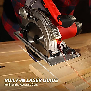 AVID POWER Circular Saw, 15 Amp Corded Circular Saw 7-1/4 Inch Electric Saw for Cutting Wood, Metal and Plastic, Solid Aluminum Base Plate