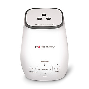 Project Nursery Portable and Table Top Sleep Soother, White Noise Sound Machine and Night Light, 4-in-1 Sound Soother with Projector, Nightlight and Timer