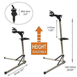 BikeHand Bike Repair Stand - Home Portable Bicycle Mechanics Workstand - for Mountain MTB Road Bikes Maintenance - Max. 55 lbs