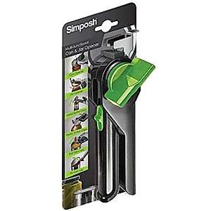Simposh Multi-Functional Can, Jar & Bottle Opener | Handheld All-in-One Opener for Cans, Jars, Metal Bottle Caps, Plastic Bottle Screw Caps, Pull Tab Cans, Tin Can Lids | Portable Adjustable Manual