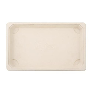Restaurantware Pulp Tek 8.5 x 5.4 Inch Large Sushi Trays 100 Microwavable Bagasse Dishes - Lids Sold Separately Freezable Brown Bagasse Sugarcane Trays For Appetizers Or Entrees