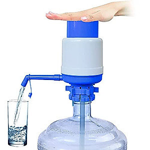 Qulable Manual Water Pump, Portable Water Jug Dispenser, BPA Free, 5 Gallon Water Pump with Cap Fits Most 2-6 Gallon Water Coolers for Camping, Sports, Family, School, Office