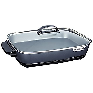 Presto 06858 Slimline Skillet with Glass Cover Electric, 16 Inch, Black