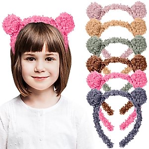 STOBOK Cute Headbands, 6pcs Bear Ears Headbands Makeup Headbands Costume Cute Fluffy Hair Hoops Hair Accessories Party Favor Headwear for Cosplay Supplies Bear Ears Hair Hoops