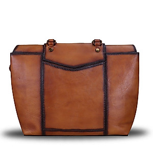 Genuine Leather Satchel Purses Handbags for Women Large Capacity Shoulder Bags Lady Work Top Handle Crossbody Bags (BrownHandPainted)