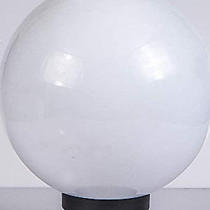 SHREALMS Outdoor Post Lights Waterproof Rainproof Modern Exterior Column Lantern Pillar Light, Black Cast Aluminum Kit White Globe Acrylic Shade - Courtyard Landscape Lighting Fixture