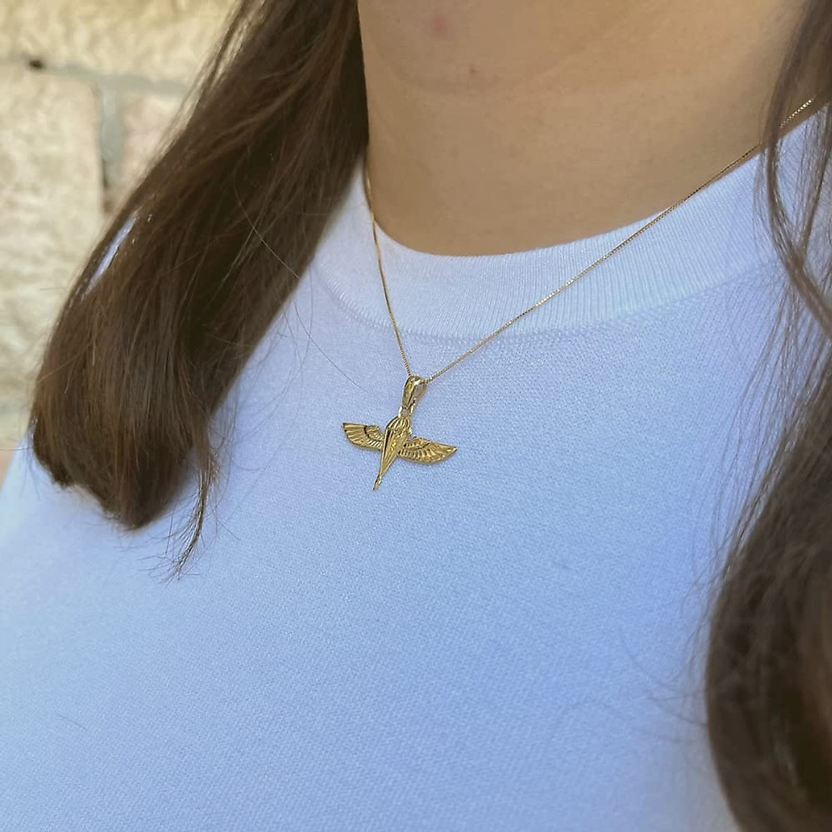 Baltinester Handmade IDF Wings Israeli Army Paratrooper Pendant in 14k Yellow Gold 20.5 x 30 mm Jewelry