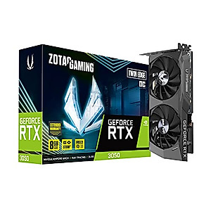 ZOTAC Gaming GeForce RTX 3050 Twin Edge OC 8GB GDDR6 128-bit 14 Gbps PCIE 4.0 Gaming Graphics Card, IceStorm 2.0 Advanced Cooling, Freeze Fan Stop, Active Fan Control, ZT-A30500H-10M