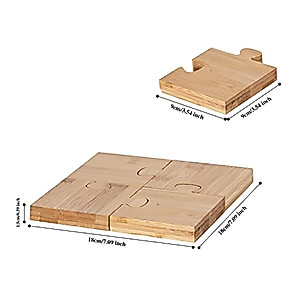 Coast2Coaster Wooden Bamboo Puzzle Coasters for Drinks and Trivet for Hot Pots, Pan Pad Holder, Countertops, End Tables, Coffee