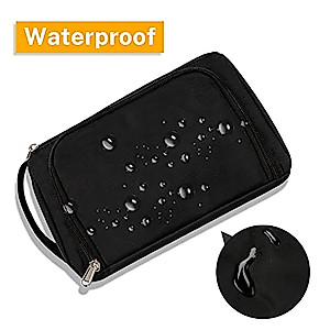 CUBETASTIC Small Makeup Bag, Makeup Pouch, Travel Cosmetic Organizer for Women and Girls (Oxford Cloth, Black)