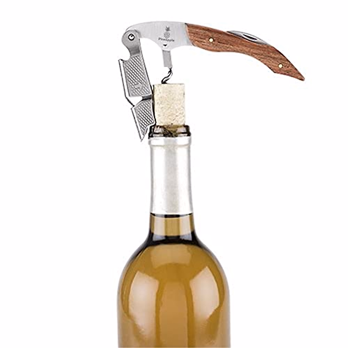 PINEAPPLE Professional Corkscrew Wine Bottle Opener with Foil Cutter Wine Key for Waiters, Servers, Bartenders, Sommeliers, Wine Lovers (Rosewood)