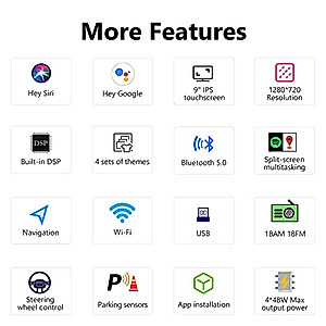 Eonon Apple CarPlay & Android Auto Car Stereo Receiver, Android 10.0 Car Stereo Ultra-Thin 3+32GB Car Radio, Compatible with Volkswagen/SEAT/Skoda, Bluetooth 5.0/4 Sets of UI, 9 Inch-Q53Pro