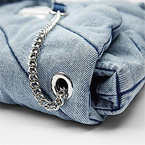 RHGLOBAG New Indigo Quilted Shoulder Bag Washed Denim Crossbody Fashion Ladies Street Bag Handbags Satchel Bags Indigo