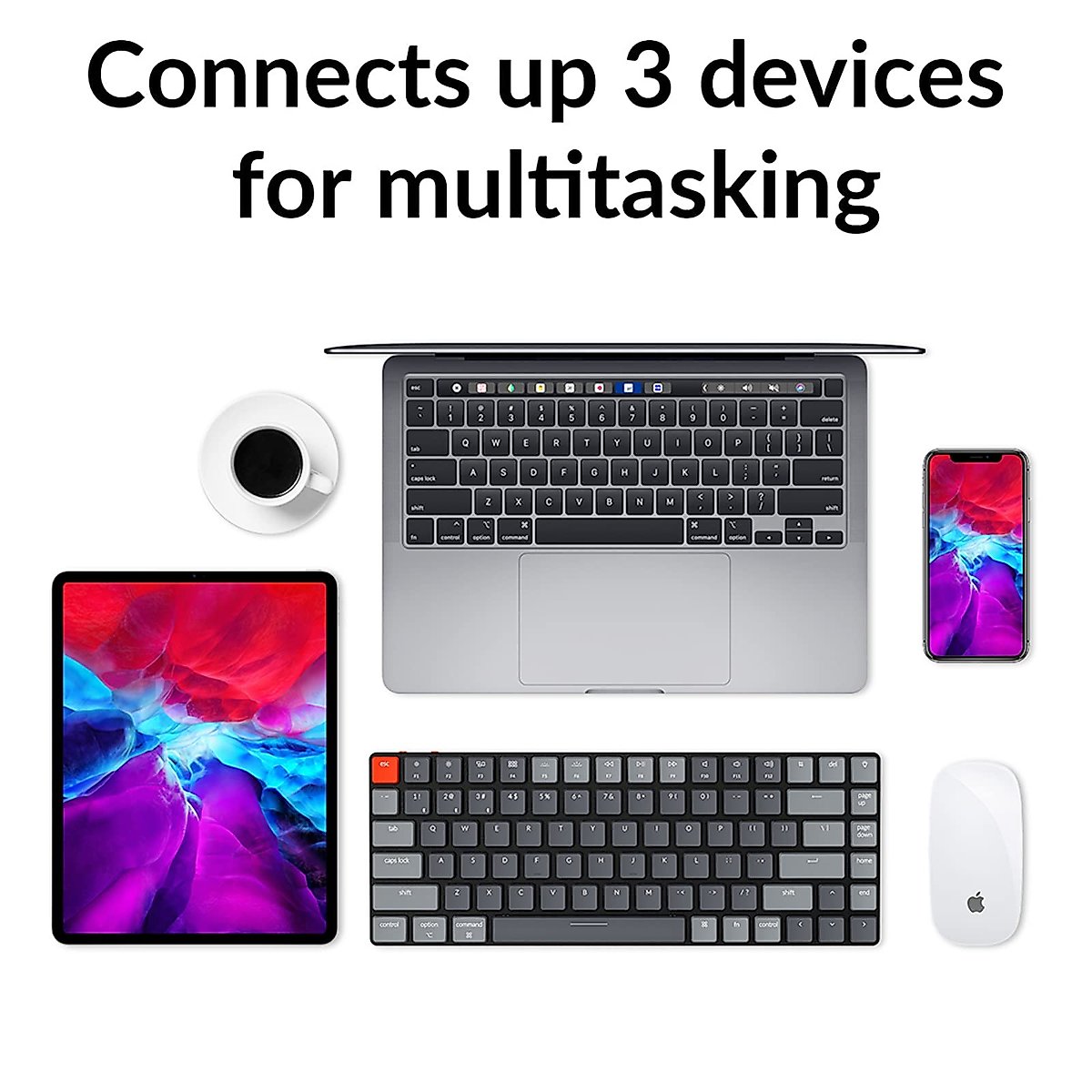 Keychron K3 Ultra-Slim 75% Layout Wireless Wired Mechanical Keyboard, Compact 84 Keys RGB LED Backlit for Mac Windows, Low Profile Gateron G Pro Blue Switch, Version 2