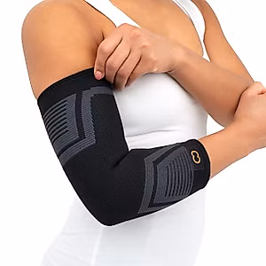 Copper Compression PowerKnit Elbow Sleeve - Seamless Elbow Brace for Men & Women - Pain Relief for Tendonitis, Tennis Elbow, Golfers, Weight Lifting - Fits Right or Left - 1 Sleeve - L/XL