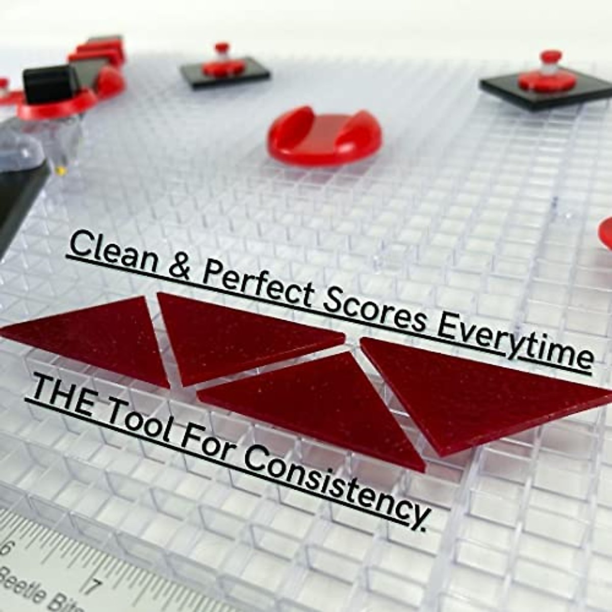 Creator's Ultra Beetle Bits Everything Glass Cutting System - Complete with 6-Pack Waffle Grids and Push Button Flying Beetle Glass Cutter Included - Made in The USA