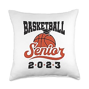 Basketball Senior Night 2023 Gifts Class of 2023 Basketball Senior Graduate Grad Throw Pillow, 18x18, Multicolor