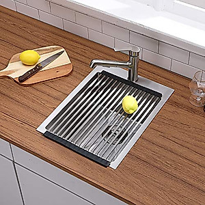 VALISY 15x20 Inch Bar Sink Drop In Kitchen Sink Topmount Stainless Steel Small Workstation Kitchen Bar Sink，Single Bowl Kitchen Sink for Laundry Wet Bar Prep RV Office Outdoor Yard