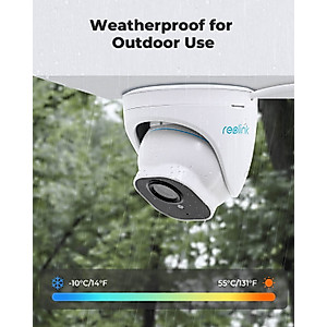 REOLINK 5MP PoE Outdoor Home Security IP Cameras, Upgraded Smart Human/Vehicle Detection, IP66 Weatherproof, Time-Lapse, 256GB Micro SD Storage for 24/7 Recording(not Included), 4X RLC-520A