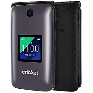 Alcatel QUICKFLIP 4044C | 4G LTE | HD Voice FlipPhone | Cricket Unlocked for T-Mobile & AT&T, Grey, 4GB