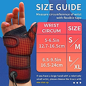 sticro Wrist Thumb Brace Heating Pad for Arthritis and Carpal Tunnel Relief, Hand Heating Pad for Sprains Trigger Thumb, Wrist Hand Tendonitis Pain Relief - Left Right Hand