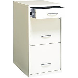 Scranton & Co 3-Drawer Contemporary Metal File Cabinet in Pearl White