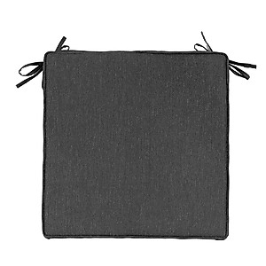 SUPMAISON Pack of 4 Outdoor Seat Cushion with double welt 20" x 20" x 2.5",zipper, foam (Charcoal Dobby)