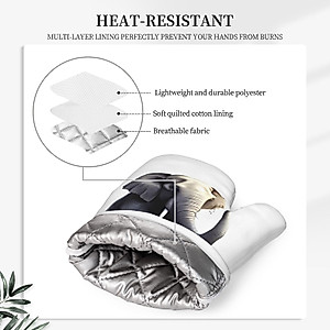 Oven Mitts Pot Holders Sets Funny Elephant Silicone Oven Gloves Sitting Kitchen Accessories for Baking Cooking Family Gathering