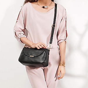 Fashion Shoulder Bag Elegant Women Quality Genuine Leather for Ladies Girl Black