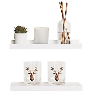 Hot Haus Decor Wall Shelves - Set of 2 White Floating Shelves - 12.75"x3.5"- Essential Oil Storage Wall Shelf - Nursery Bookshelf - Nail Polish Shelf - Spice Rack Floating Shelf - Essential Oil Shelf
