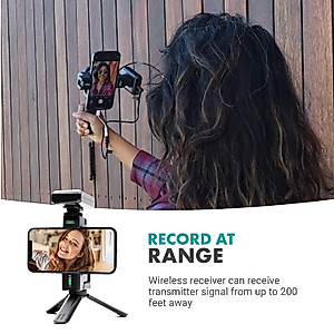 Movo Smartphone Vlogging Kit with Wireless Lavalier Microphone, Mini Tripod, and Rotating Phone Holder for Tripod - Wireless Lapel Microphone for iPhone and Android Smartphones, DSLR Camera, and More