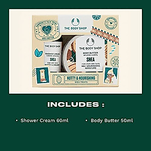 The Body Shop Nutty & Nourishing Shea Treats Gift Set – Hydrating & Moisturizing Vegan Skincare Treats for Very Dry Skin – 2 Items