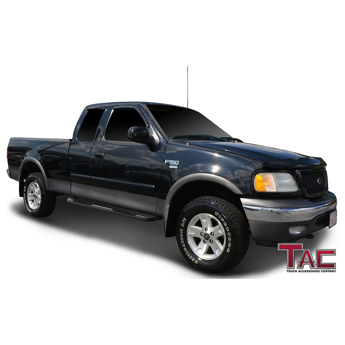 TAC Side Step Fit 1997-1998 F150/F250LD Super Cab 3 Door / 1999-2003 F150/F250LD Super Cab 4 Door (Incl. 04 Heritage) 3" Black Side Step Nerf Bars Step Rails Running Boards 2Pcs