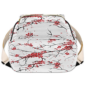 Japan Cherry Blossoms Mini Backpack Purse for Women, Cherry Blossoms Flowers Leather Small Backpack Casual Travel Daypacks Shoulder Bag for Girls Teen
