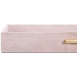 Large Blush Sting Tray – by Alice Lane Home Collection – Pink Blush – Gold Finished Handles – Modern Elegant Decorative Tray – Home Décor, Kitchen, Bathroom, and Coffee Table