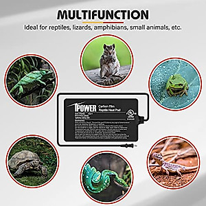 iPower 4X7 Inch 4W Under Tank Heater Warmer, 1-5 Gallon Terrarium Heat Mat for Hermit Crab/Turtle/Snake/Lizard/Gecko/Frog/Spider, Plant Box or Other Small Animals