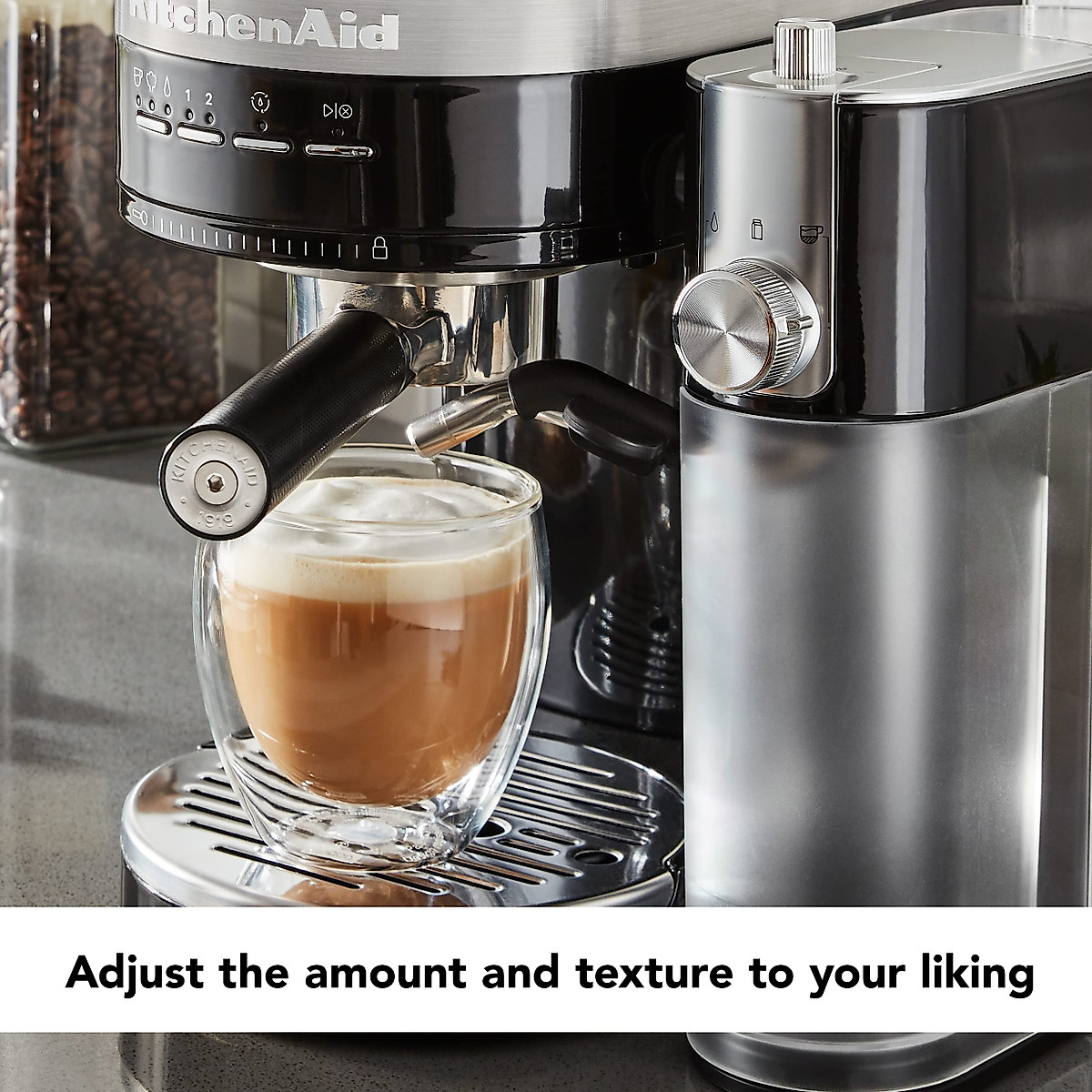 KitchenAid Automatic Milk Frother Metal Espresso, 17 oz, Onyx Black