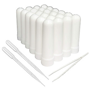 zison Essential Oil Aromatherapy Blank Nasal Inhaler Tubes (Including 24 Complete Sticks + Including 12 Extra Stick +2 Polyethylene Pipette Droppers +1Plastic Tweezers)