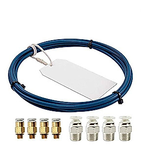 Official Creality 3D Capricorn XS Series Bowden Tube, PTFE Bowden Tube (2 Meters) with 4Pcs PC4-M6 Fittings and 4Pcs PC4-M10 Fittings for 3D Printer 1.75mm Filament with 2 White Filament