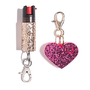 super-cute Self Defense Kit - Professional Grade, Maximum Strength Pepper Spray with UV Marking Dye & Personal Safety Alarm - Pink & Rose Gold