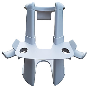 TNE VR Stand Headset and Controller Display Holder Mount Station for Quest 2/Quest and Rift S Virtual Reality Gaming System (White)