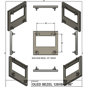 Bud Box PC-11478 Enclosure Bezel .96inch for OLED 128 x 64 Arduino / Raspberry Pi Project, Black