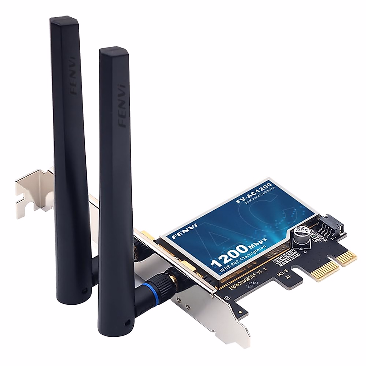 fenvi PCIe Network Card 1200Mbps Desktop Wireless-AC PCI-E Dual Band Gigabit Wi-Fi Adapter 802.11ac 5GHz 867Mbps 2.4GHz 300Mbps BT4.0 for PC Windows