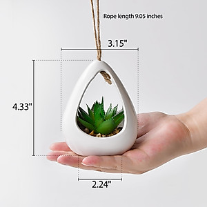 PETIARKIT Artificial Plants in Pot, 4pcs Fake Succulent, Hanging Potted Succulent Plants for Indoor Outdoor Decoration, Small Faux Plants for Bedroom, Bathroom, Office, Mall.
