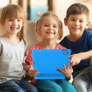 TIRIN Kids Case for New iPad 10th Generation 10.9 inch 2022 - with Built-in Screen Protector, Covertible Durable Lightweight Shockproof Handle Stand Kid-Proof 10.9” iPad 10th Gen Case for Kids, Blue